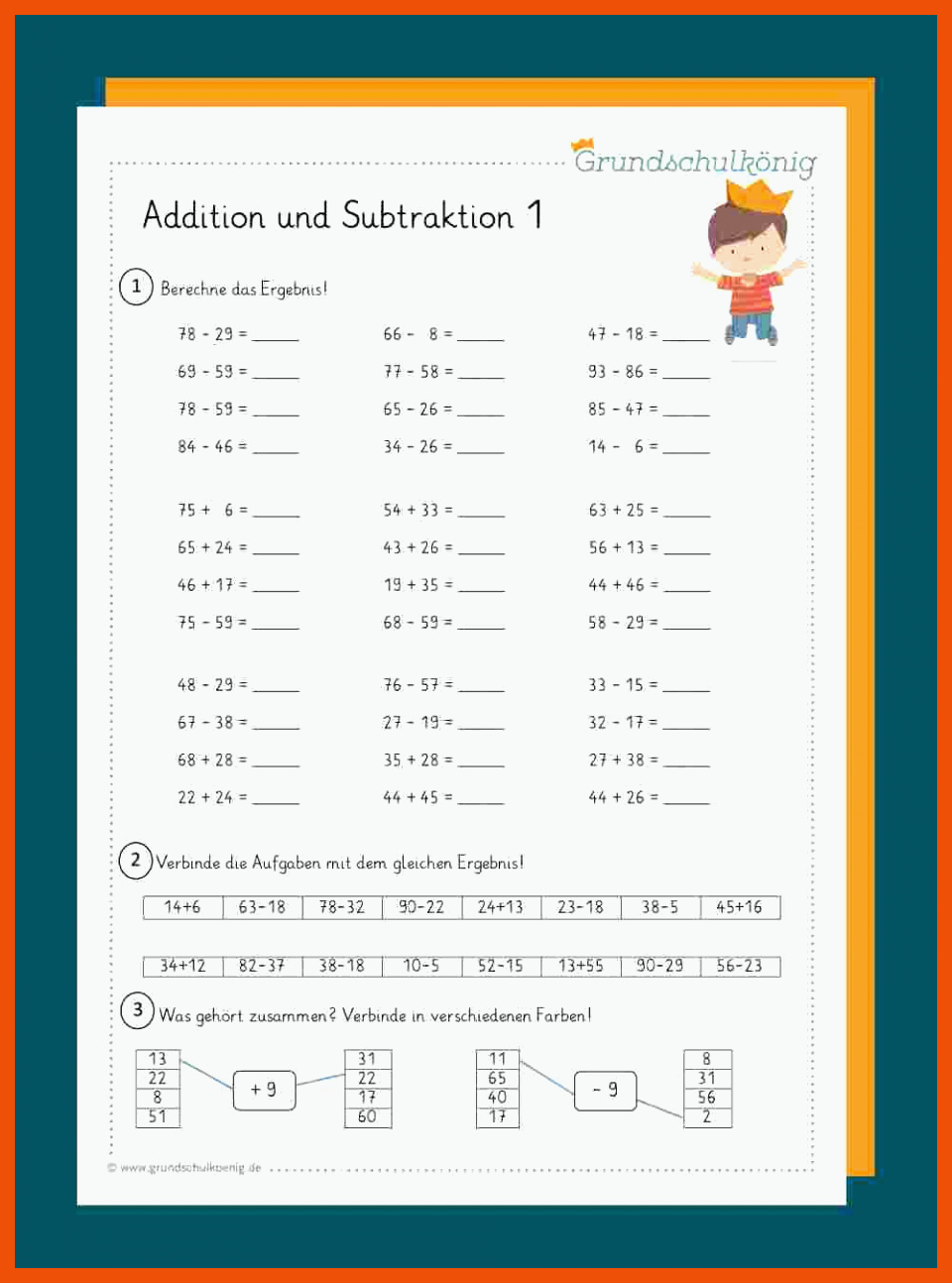 Mathe Arbeitsblatter Addition Subtraktion