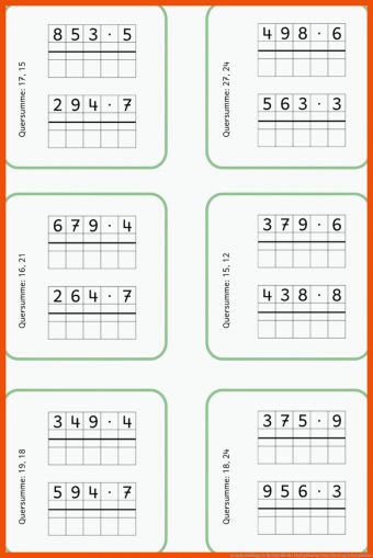 15 Schriftliche Multiplikation Ohne übertrag Arbeitsblätter - Mathe ...
