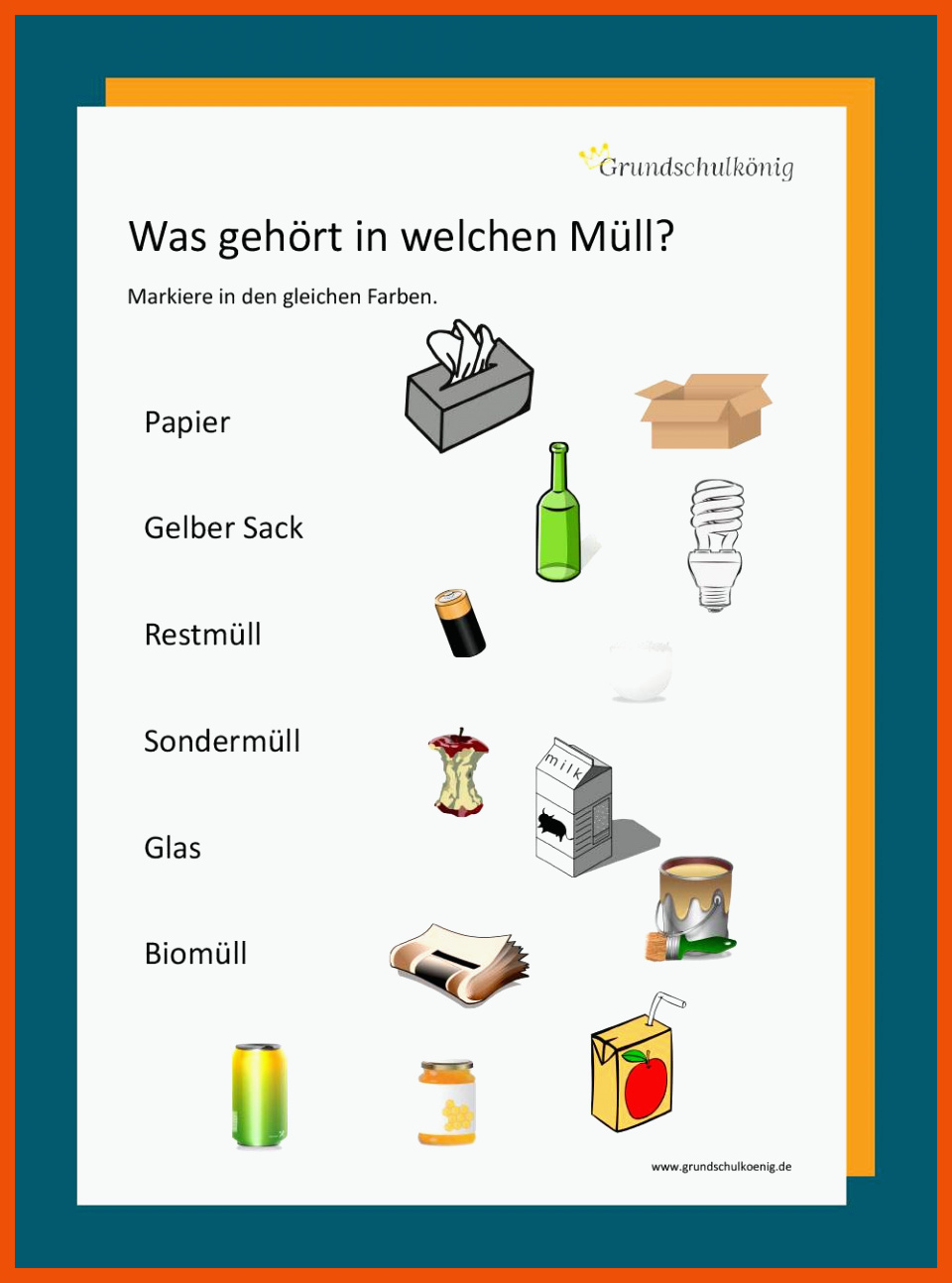 Arbeitsblatter Thema Mull Kindergarten