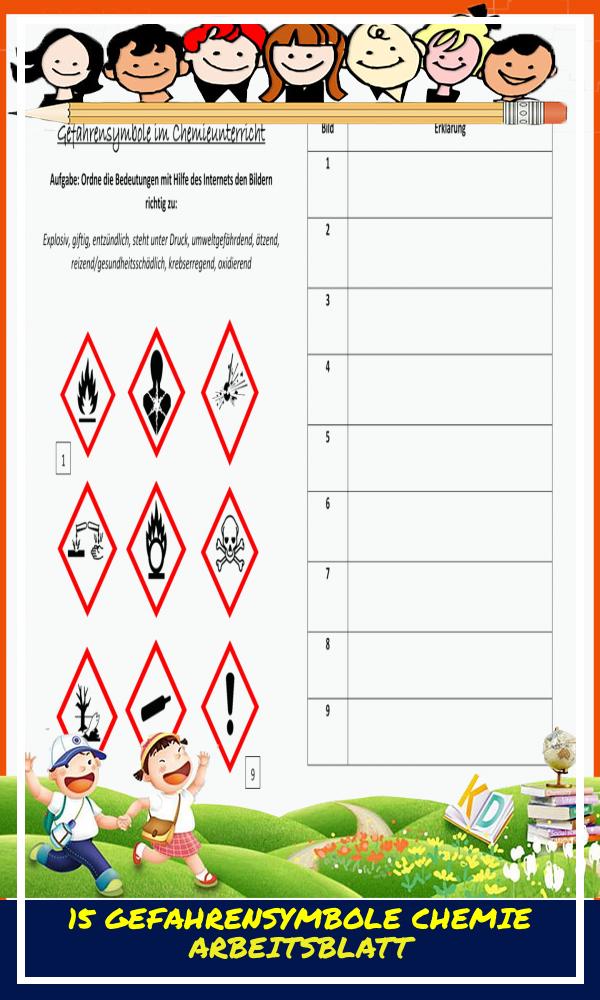 15 Gefahrensymbole Chemie Arbeitsblatt Chemie Arbeitsbl tter 15 Gefahrensymbole Chemie Arbeitsblatt Chemie Arbeitsbl tter