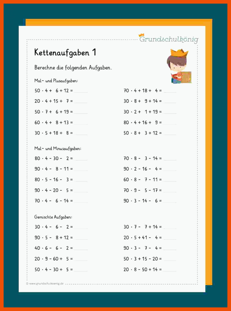 Mathe Arbeitsblatter Grundrechenarten