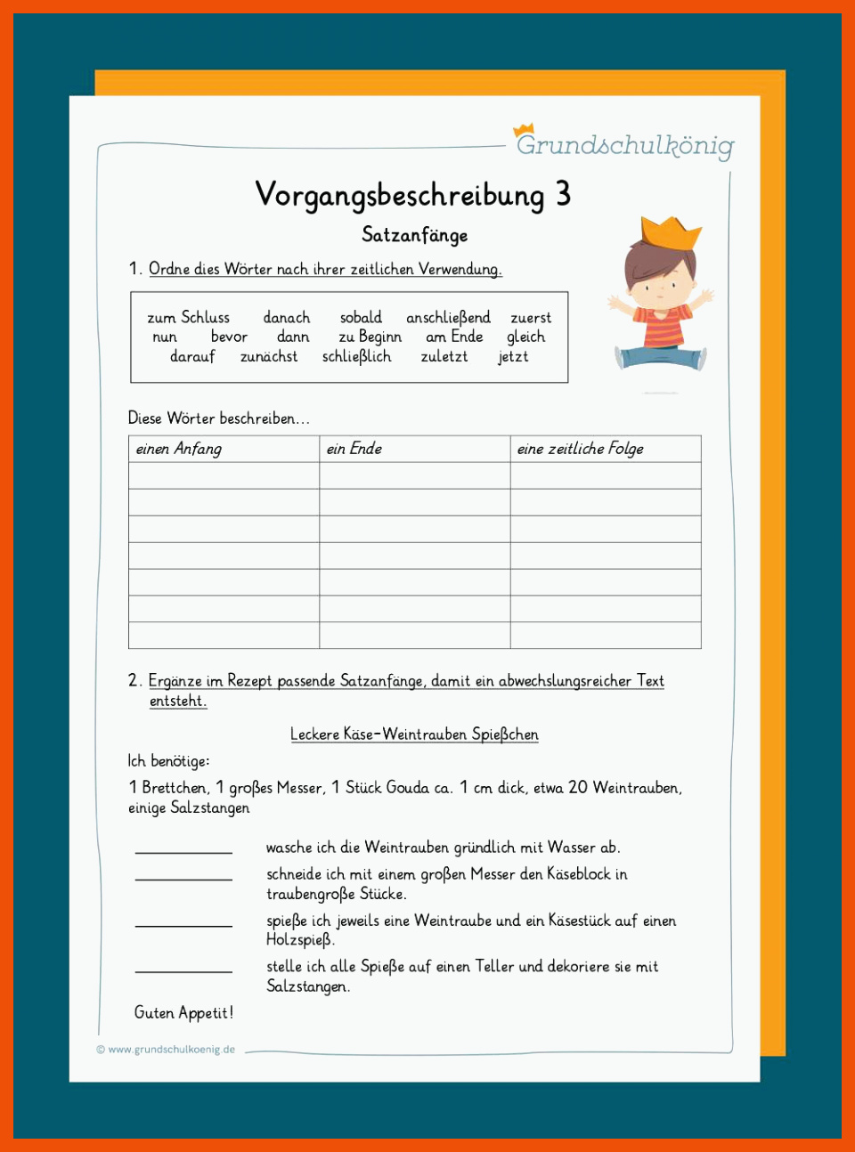 Vorgangsbeschreibung übungen Klasse 7
